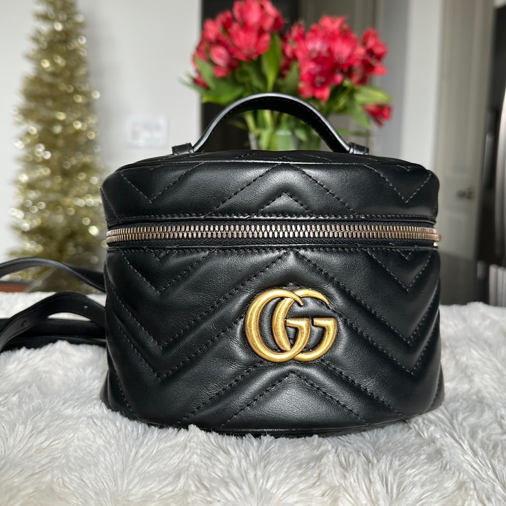 Gg Marmont Backpack Matelasse Leather Mini - Gem